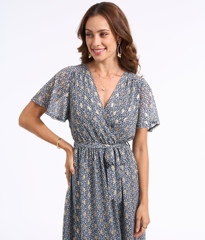 Robe longue cache-cœur Amanda - 19,00€ - MARINE - EDJI